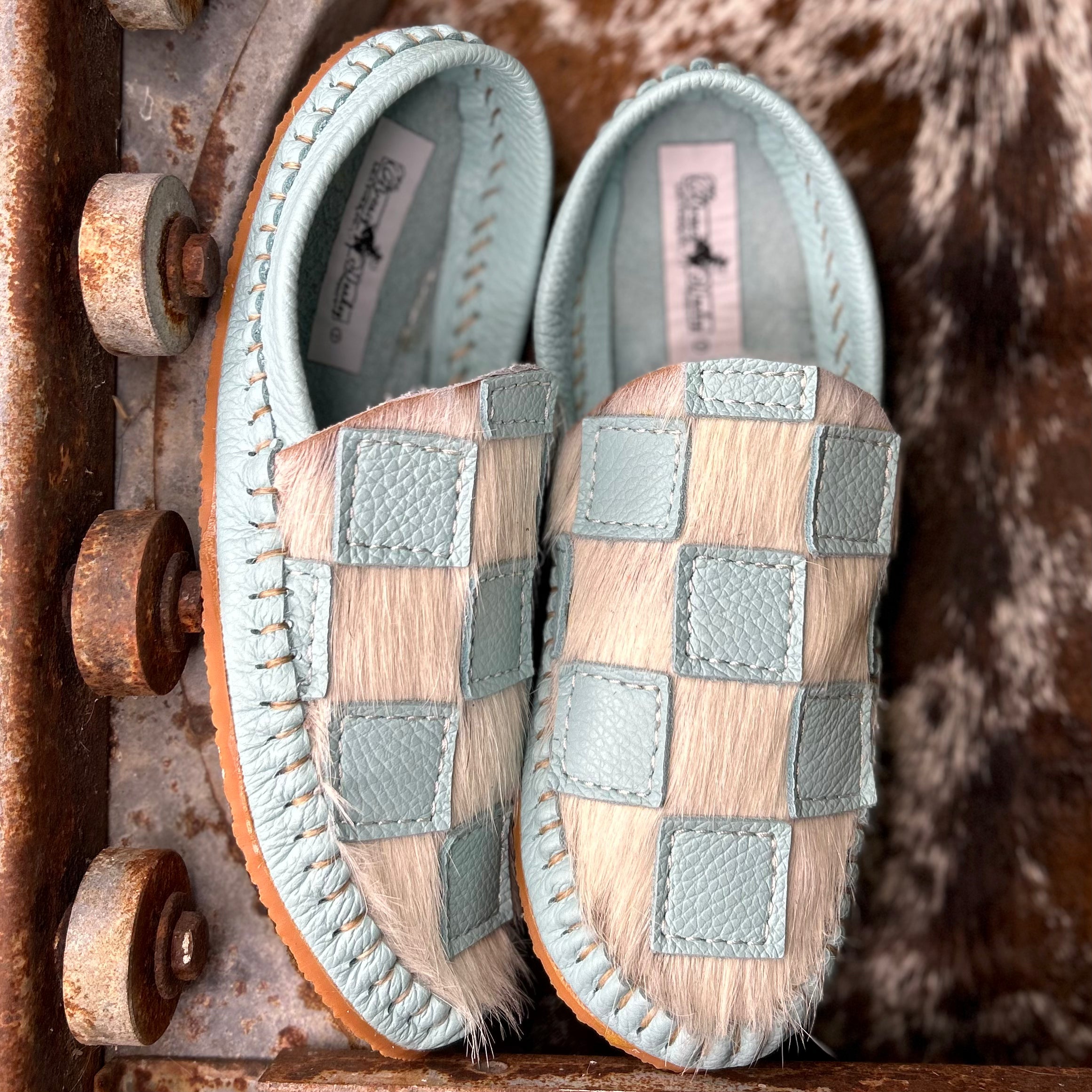 Checkered Mules (Size 5) – Broncy Donkey Leather Co
