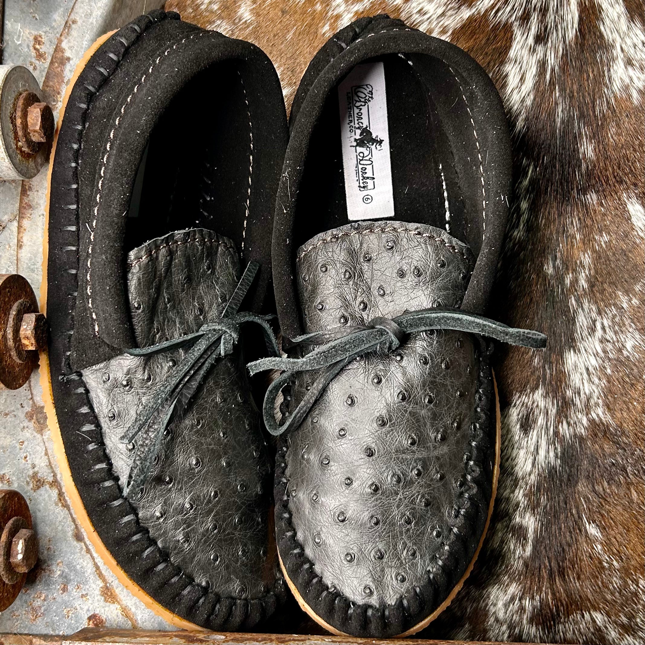 Ostrich Muleys (Size 7) – Broncy Donkey Leather Co