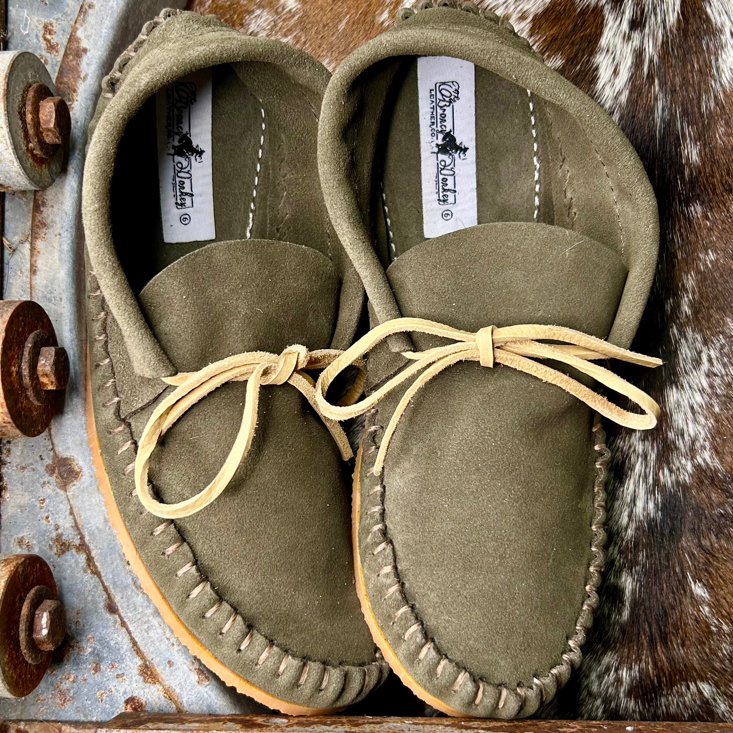 Suede Muleys (Size 6) – Broncy Donkey Leather Co